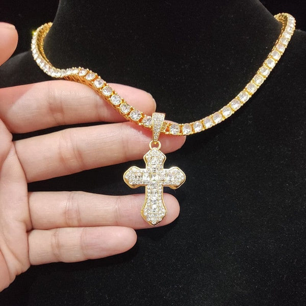 Chaine de rappeur croix | Chaîne Bijoux